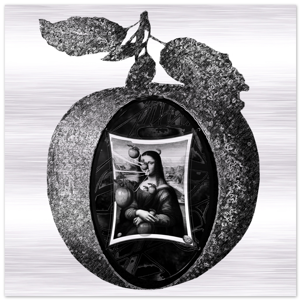 Metal Art Print | Mona Lisa | Mona Lisa Silver Apple – Mi tienda